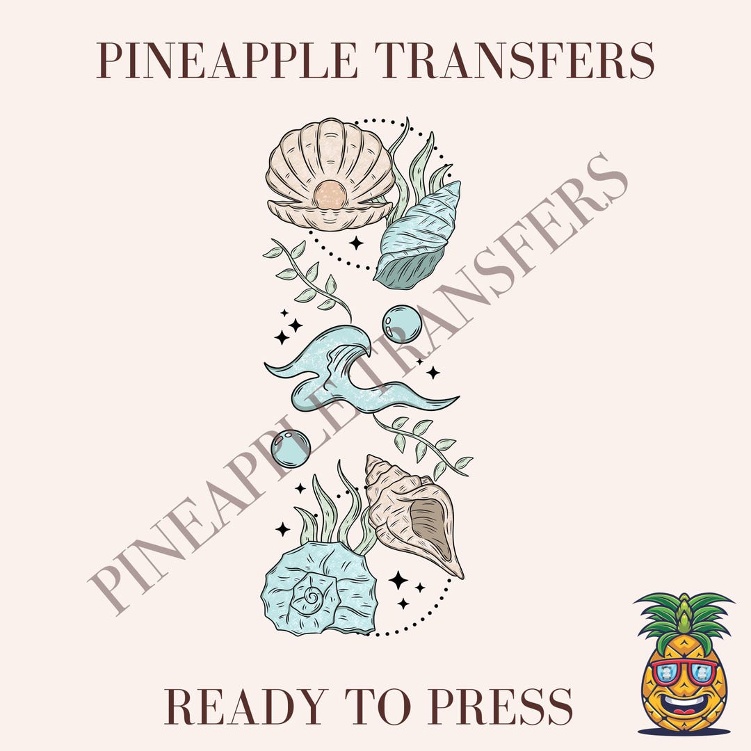 Sea Shell Island | DTF Transfers | Ready to Press Direct to Film ...