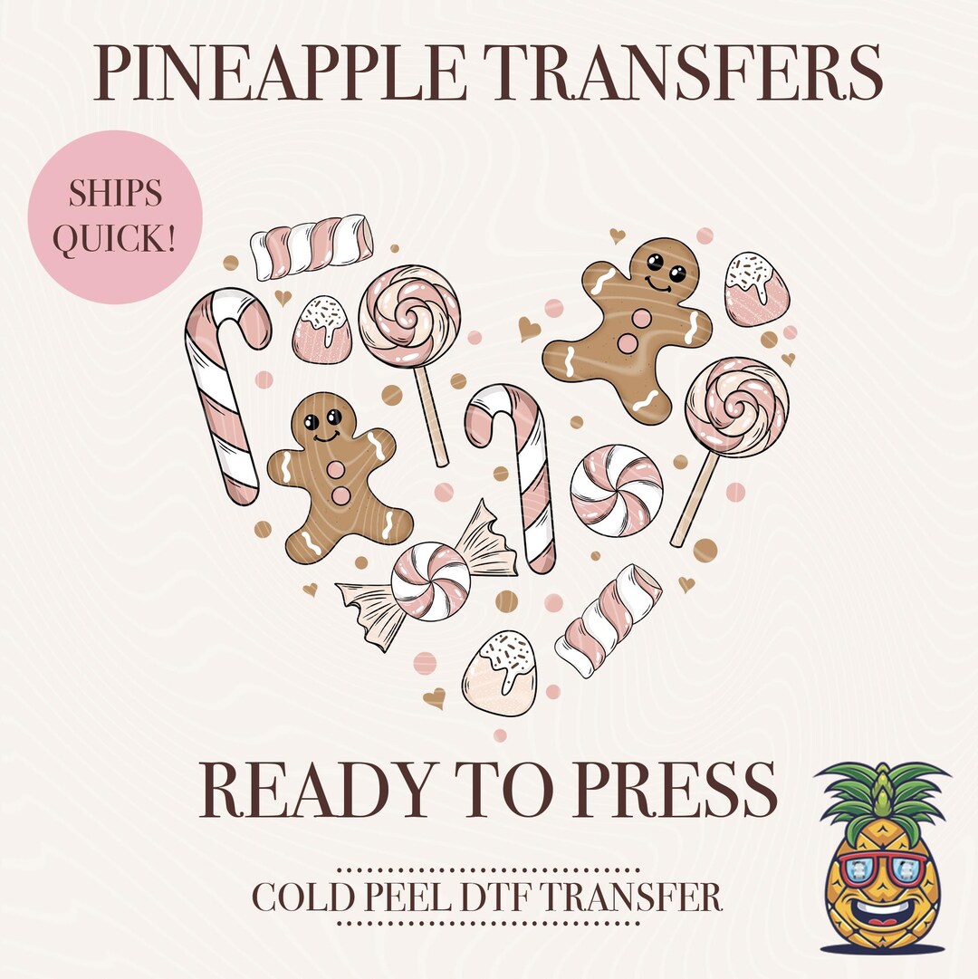 Gingerbread Heart | DTF Transfers | Ready to Press Direct to Film ...