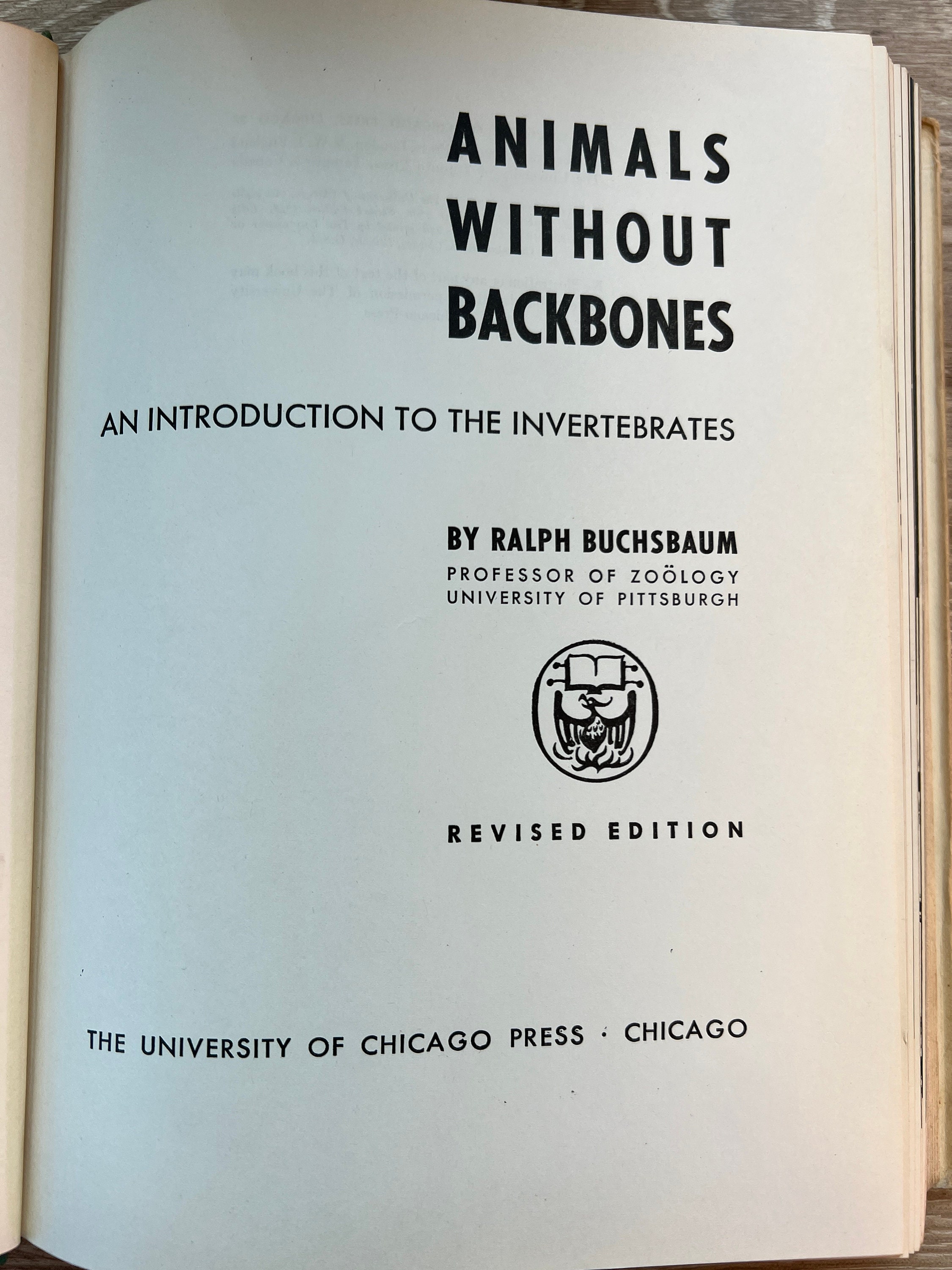 Animals Without Backbones Book