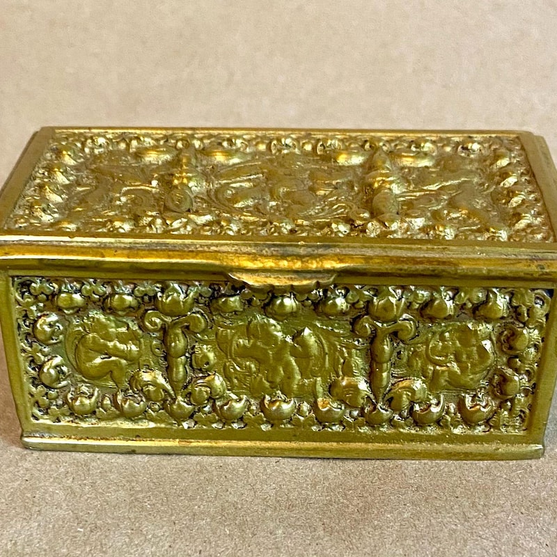 Antique Brass Stamp Boxes - Etsy