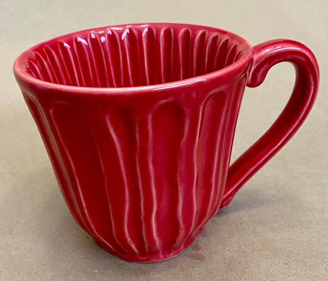 Red Fluted Starbucks Mug, 12 Oz. - Etsy