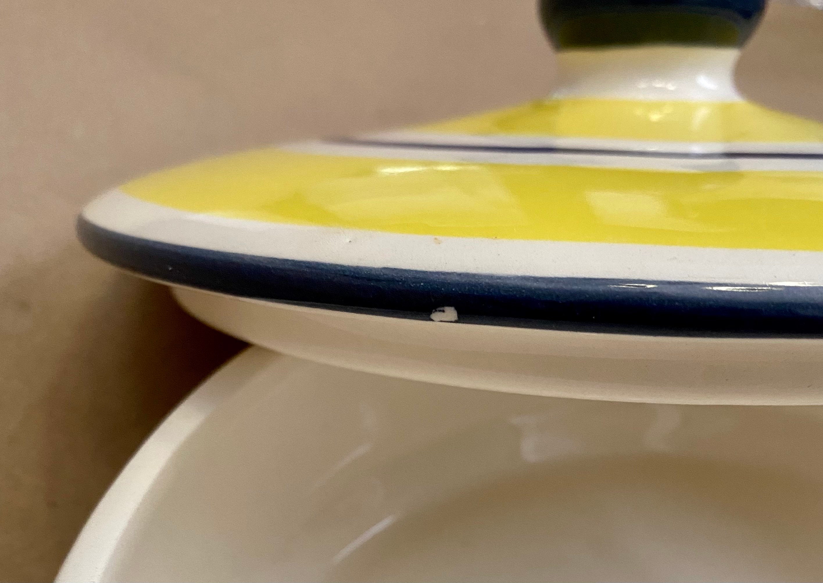 Maggi tu Sabor Latino Yellow Blue White Covered Stoneware Dish by ...