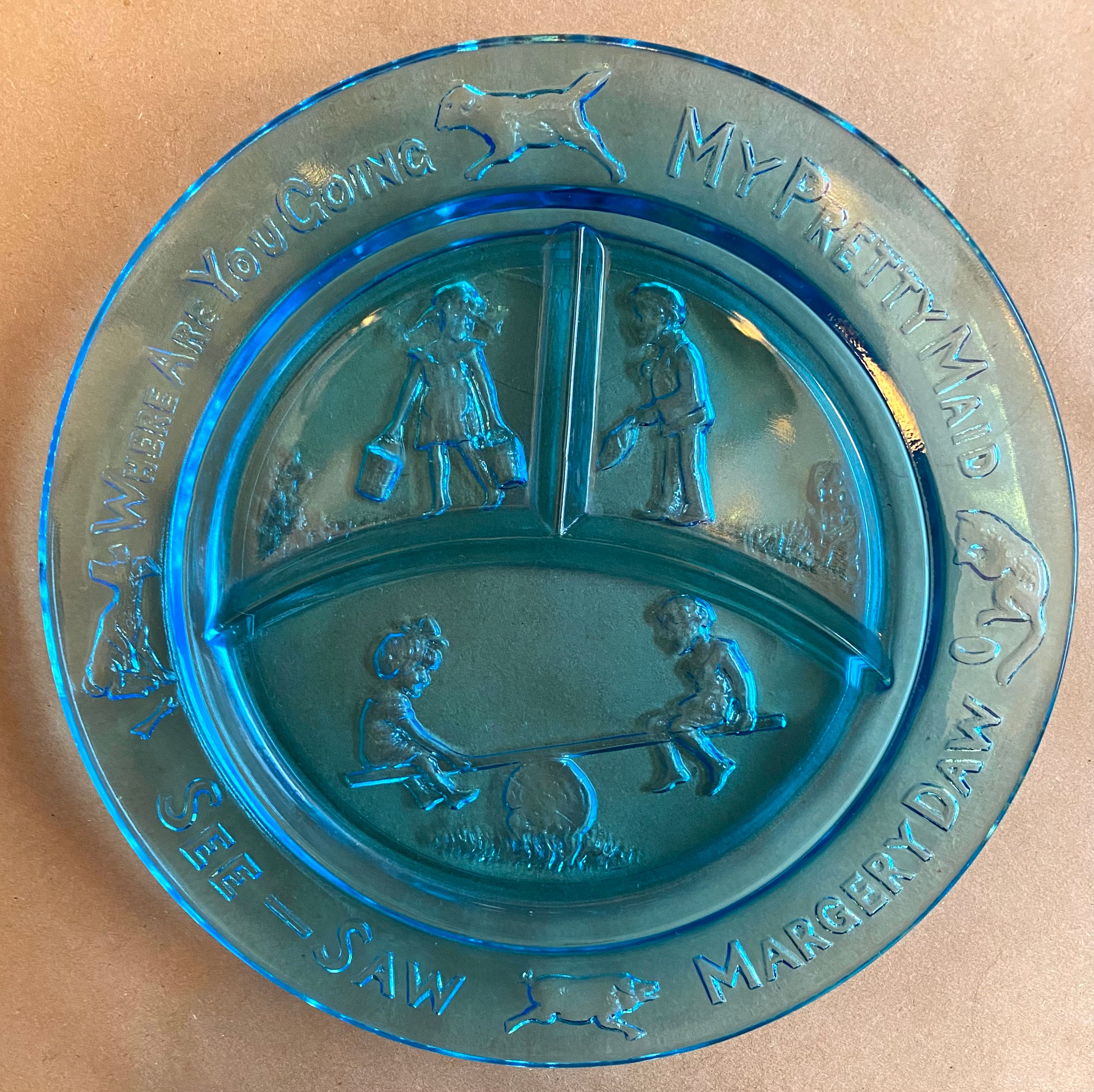 Vintage Tiara Indiana Glass Three Piece Nursery Rhyme Glass Dish Set - Etsy