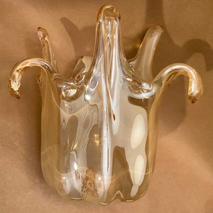 Murano Free Form Art Glass Vase Honey Amber 6 1/2” - Etsy