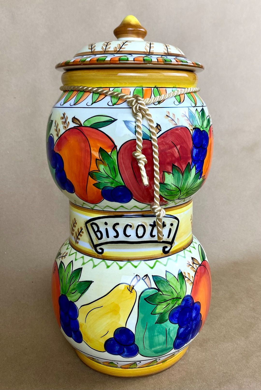 Nonni’s Biscotti Handmade Ceramic Jar With Lid 12” - Etsy