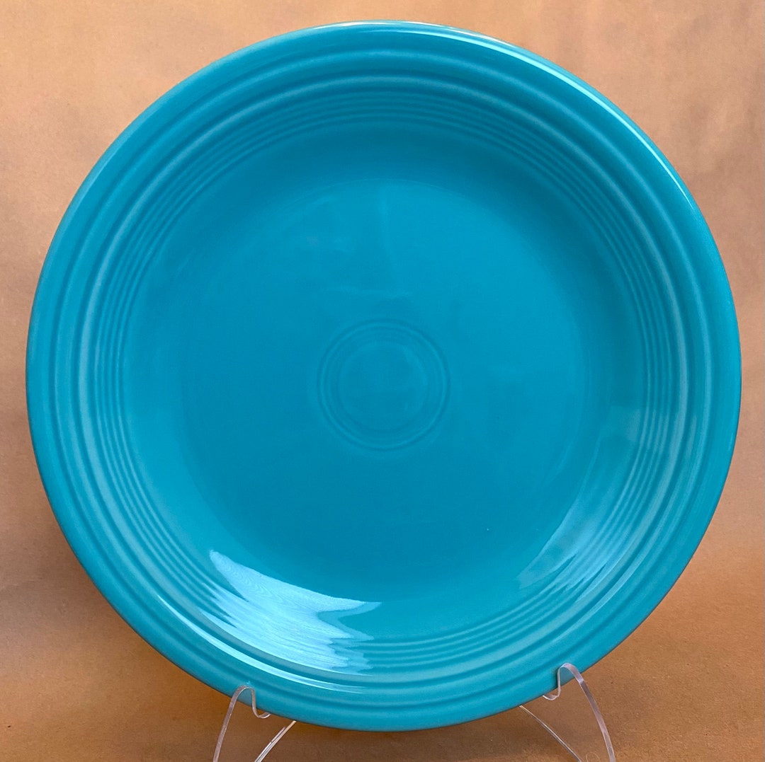 One (1) Fiesta FFFC Turquoise Dinner Plate, Homer Laughlin China ...