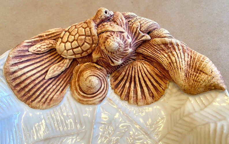 Charlestowne Porcelain Ceramic Sculpted Sea Turtle Soap or Trinket Dish ...