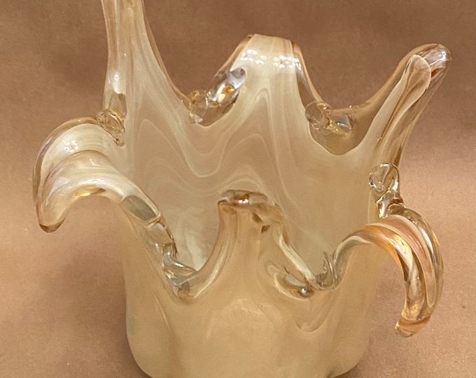 Murano Free Form Art Glass Vase Honey Amber 6 1/2 - Etsy