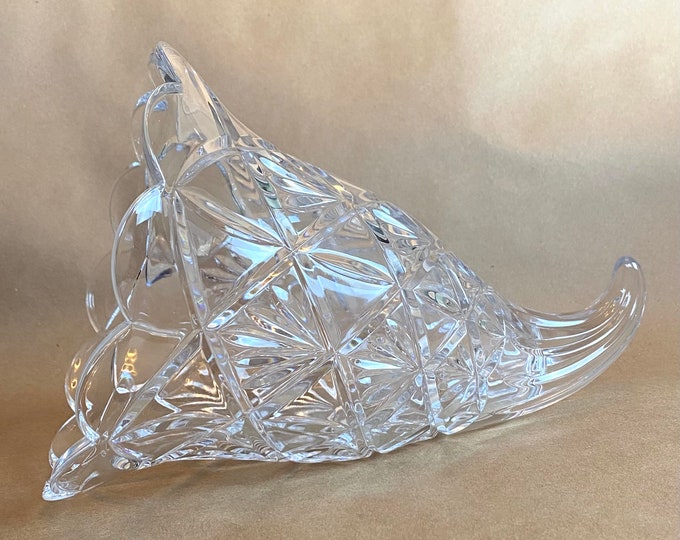 Vintage Shannon Crystal Cornucopia Vase 10 1/4” - Etsy