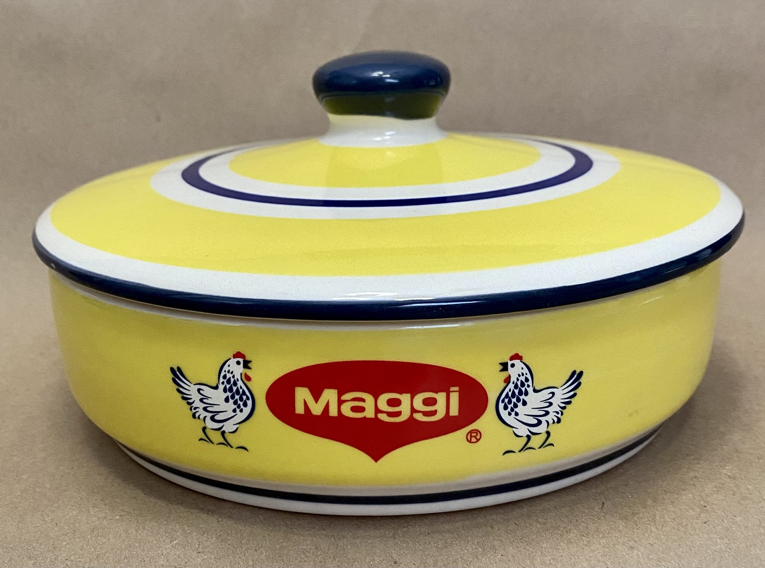 Maggi tu Sabor Latino Yellow Blue White Covered Stoneware Dish by ...