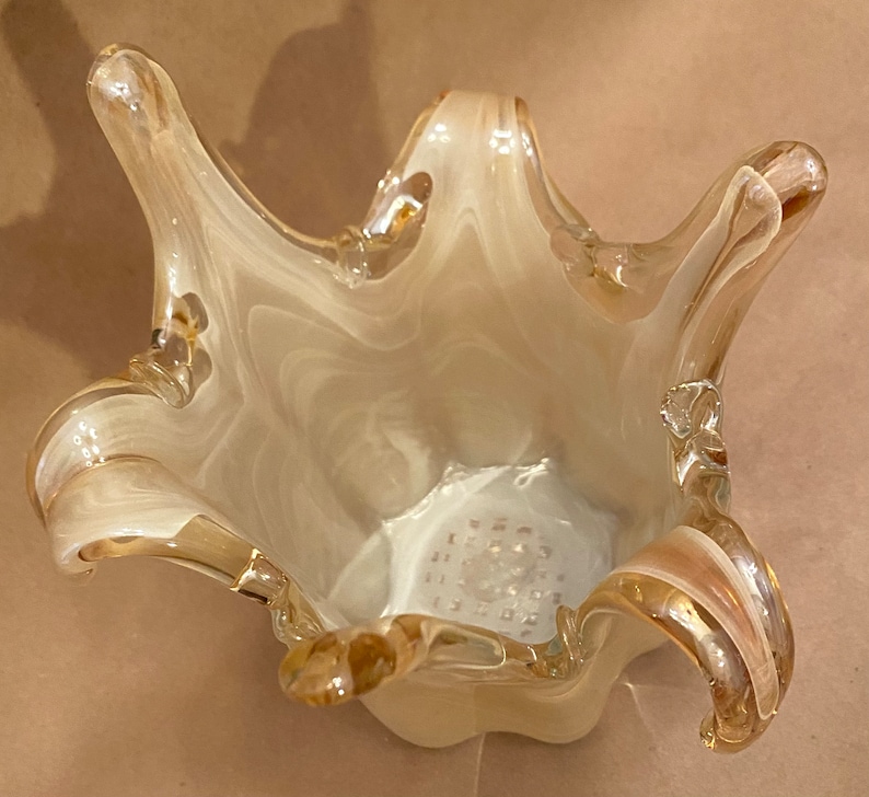 Murano Free Form Art Glass Vase Honey Amber 6 1/2” - Etsy