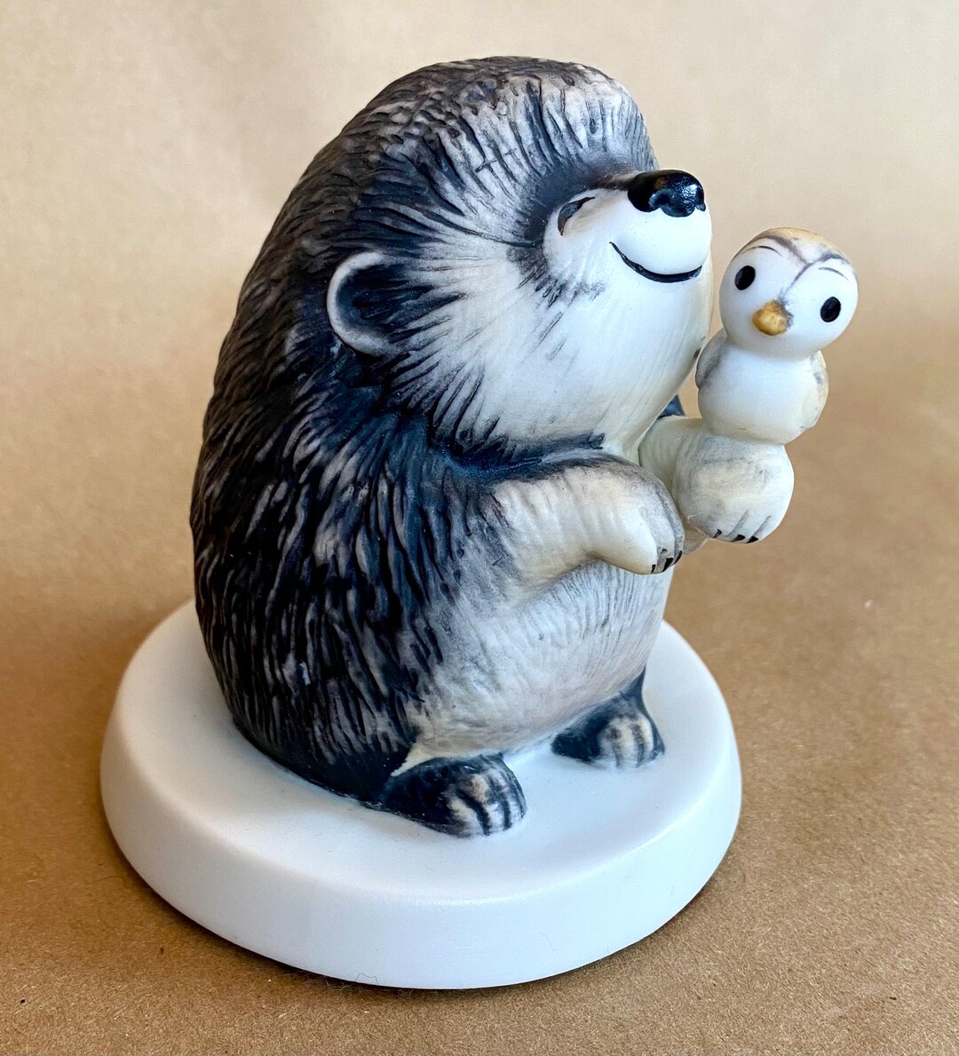 Sunny Animals Collectible Porcelain Hedgehog and Bird Figurine - Etsy