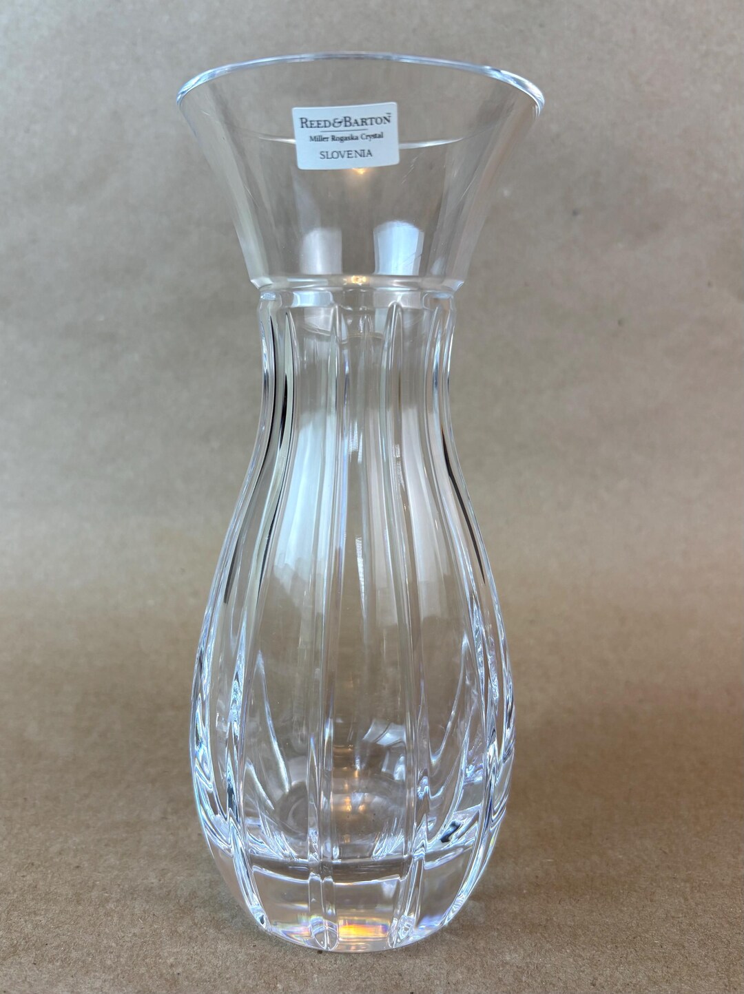 Reed & Barton Miller Rogaska Cut Crystal Bud Vase 7 1/8” Tall, Made in ...