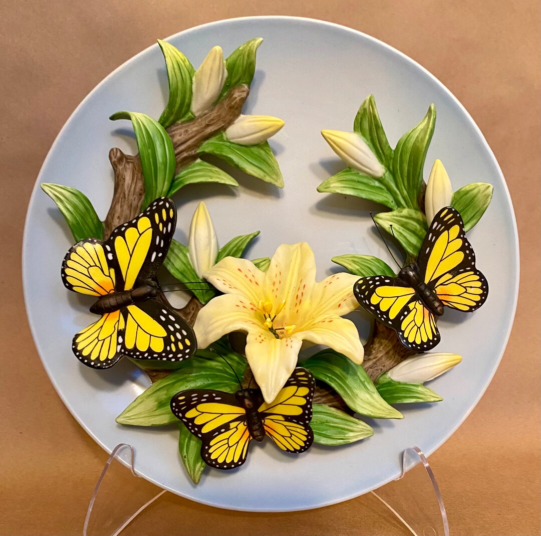 Vintage Seymour Mann Butterfly and Lily Connoisseur Collection Plate - Etsy