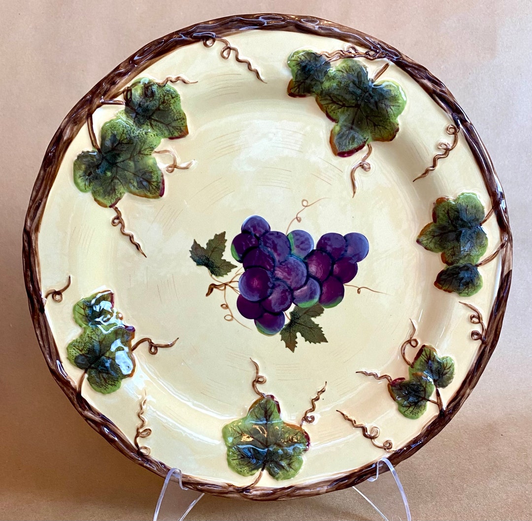 Pacific Rim Grape Pattern Hand Painted Dinner Plate - Etsy