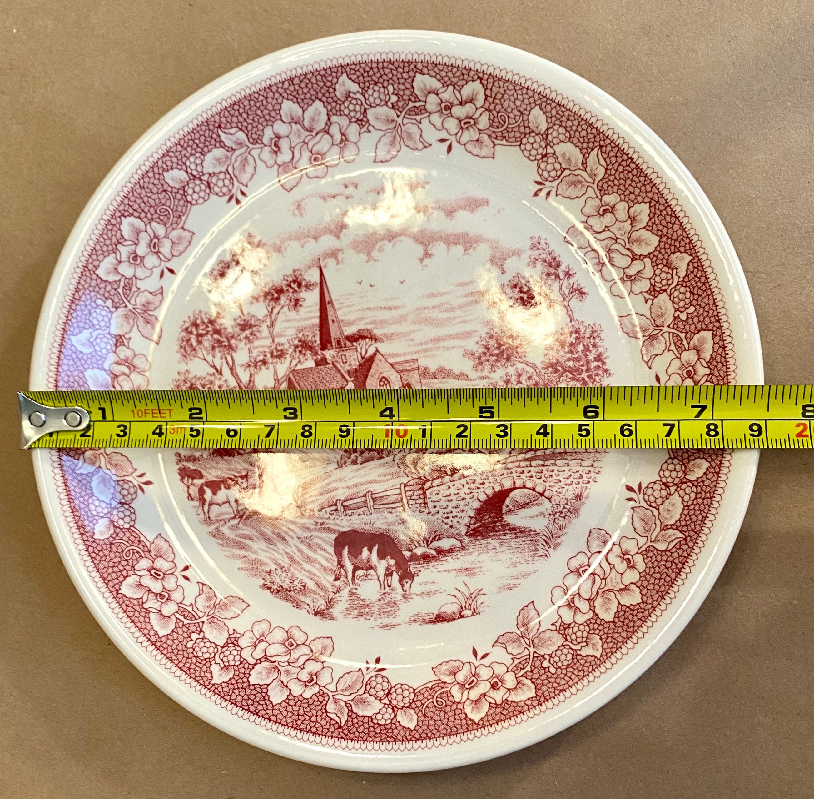 One 1 Vintage Biltons England Pink and White Transferware Salad Bread ...