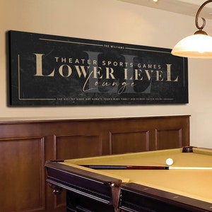 Lower Level Lounge Sign Custom Lower Level Wall Art - Etsy