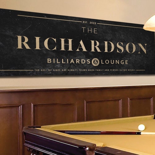 Personalized Billiards Sign Billiards and Lounge Wall Art - Etsy