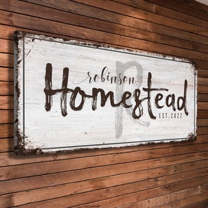 Custom Homestead Sign Modern Farmhouse Wall Art Rustic Farm - Etsy