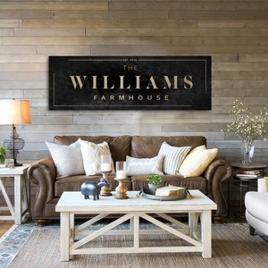 Modern Farmhouse Sign, Custom Farmhouse Wall Art, Large Black Canvas ...