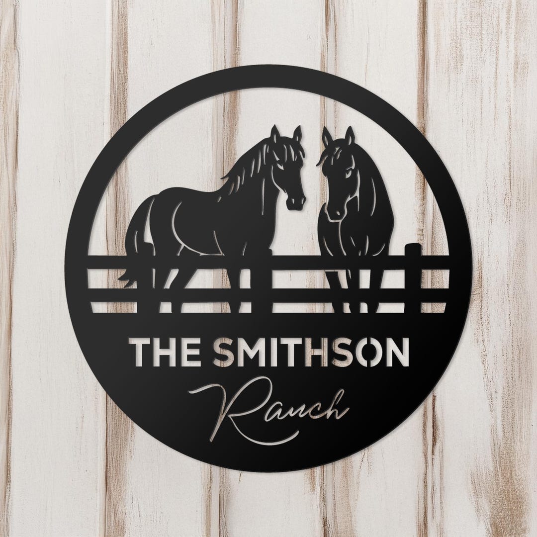 Custom Metal Horse Sign Personalized, Gift for Horse Lovers, Ranch ...