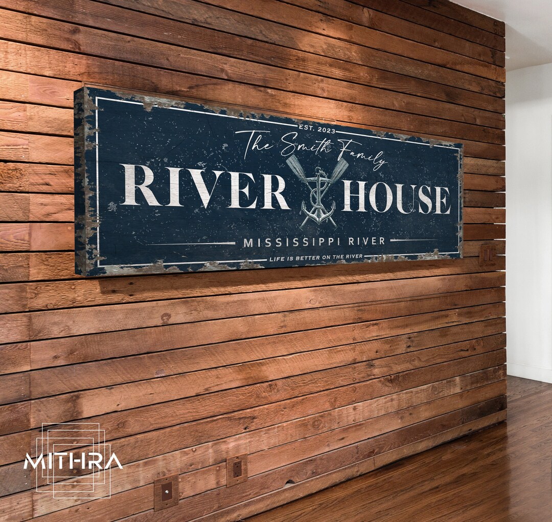 River House Sign Personalized Custom River House Décor Sign - Etsy