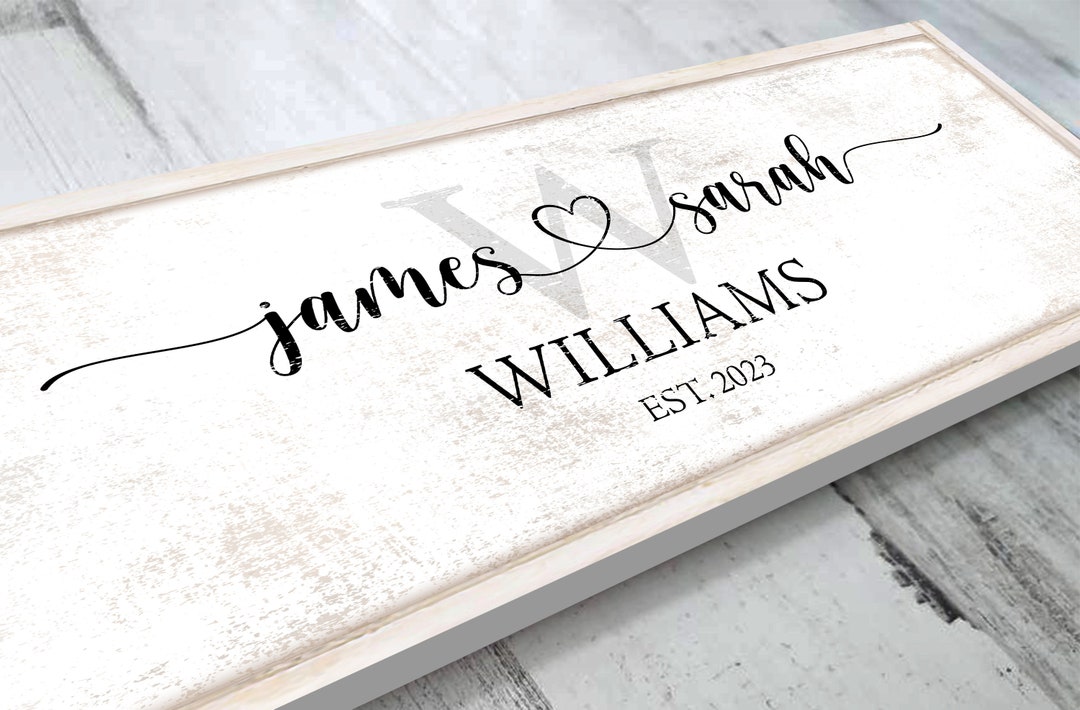 Personalized Couple Names Sign, Custom Family Last Name Monogram ...