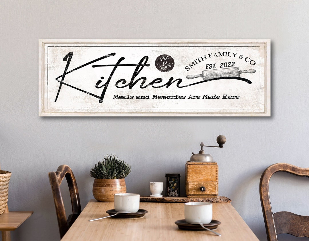 Kitchen Sign Personalized Kitchen Sign Family Last Name - Etsy