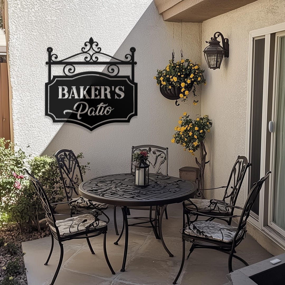 Custom Metal Patio Sign, Outdoor Sign, Backyard Patio Design, Porch ...