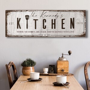 Custom Kitchen Sign for Home, Personalized Family Kitchen Wall Art ...