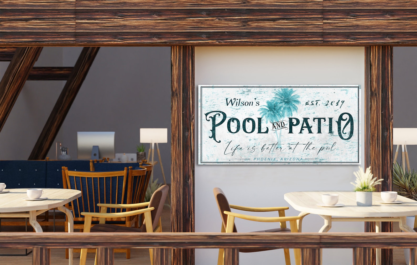 Personalized Pool and Patio Sign, Poolside Wall Art, Family Last Name ...