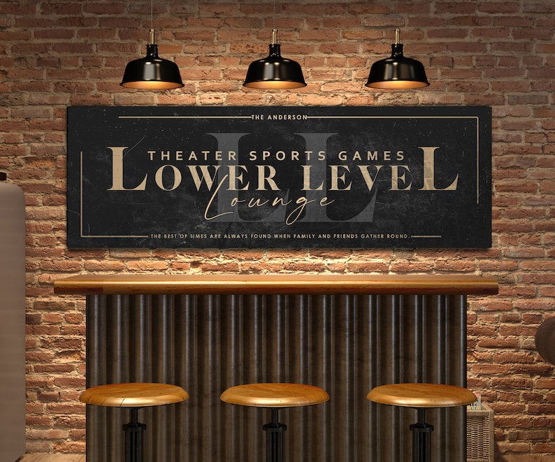 Lower Level Lounge Sign Custom Lower Level Wall Art - Etsy