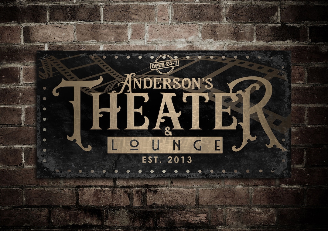 Theater & Lounge Sign, Custom Theater Sign, Personalized Lounge Sign ...