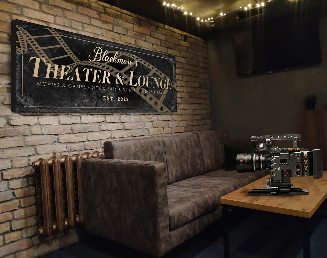 Theater & Lounge Sign Custom Theater Sign Personalized - Etsy