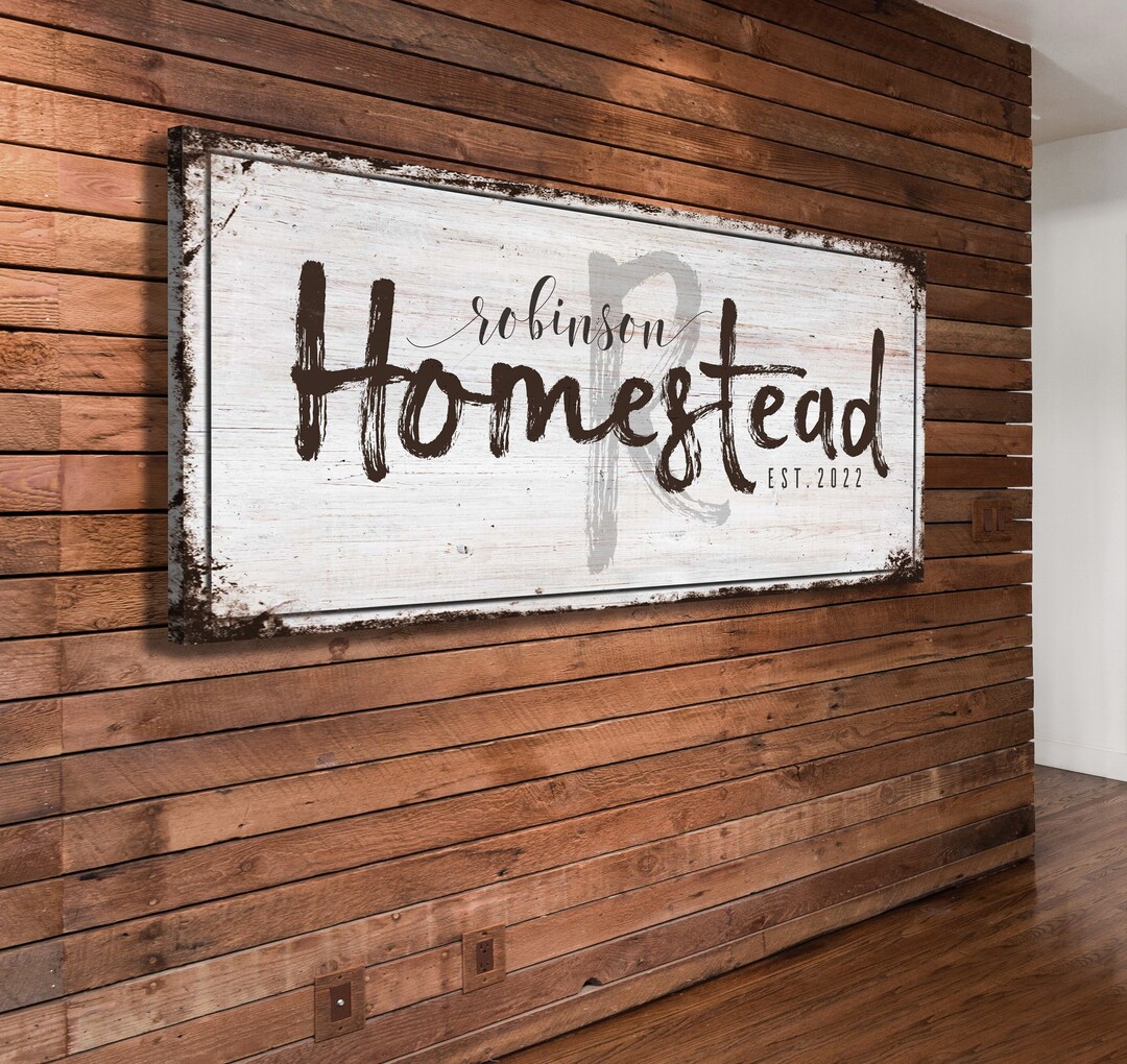 Custom Homestead Sign, Modern Farmhouse Wall Art, Rustic Farm Sign ...
