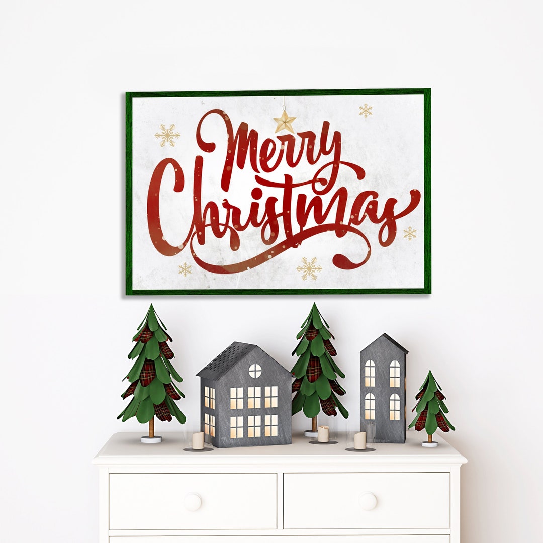 Christmas Sign Home, Merry Christmas Decor, Modern Christmas Sign on ...