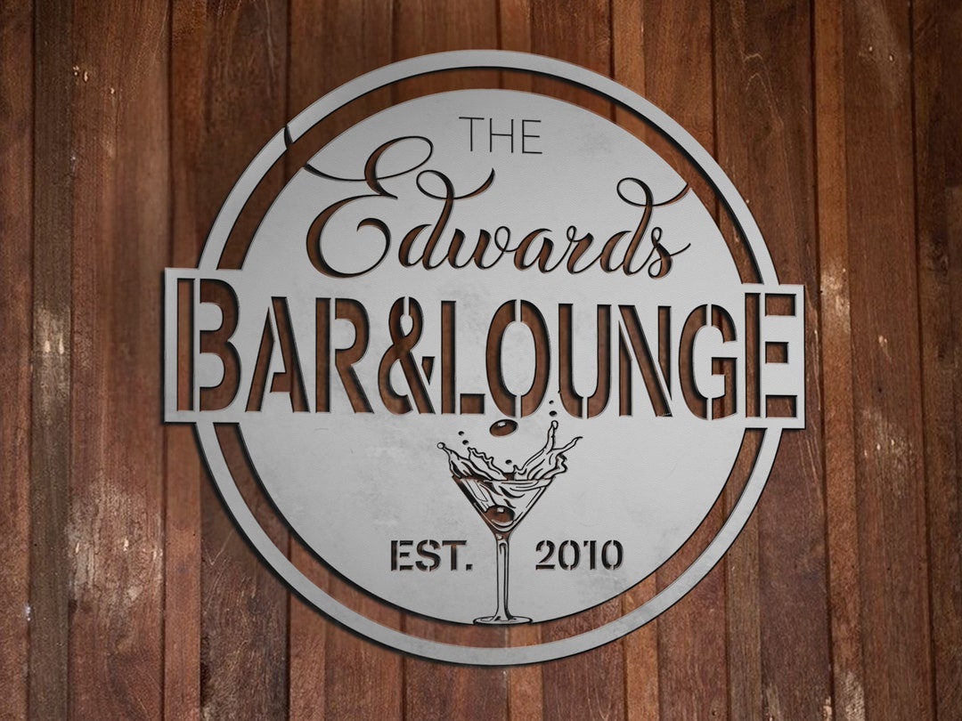Metal Bar & Lounge Sign, Outdoor Metal Bar Sign Custom, Personalized ...
