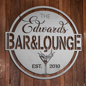 Metal Bar & Lounge Sign, Outdoor Metal Bar Sign Custom, Personalized ...