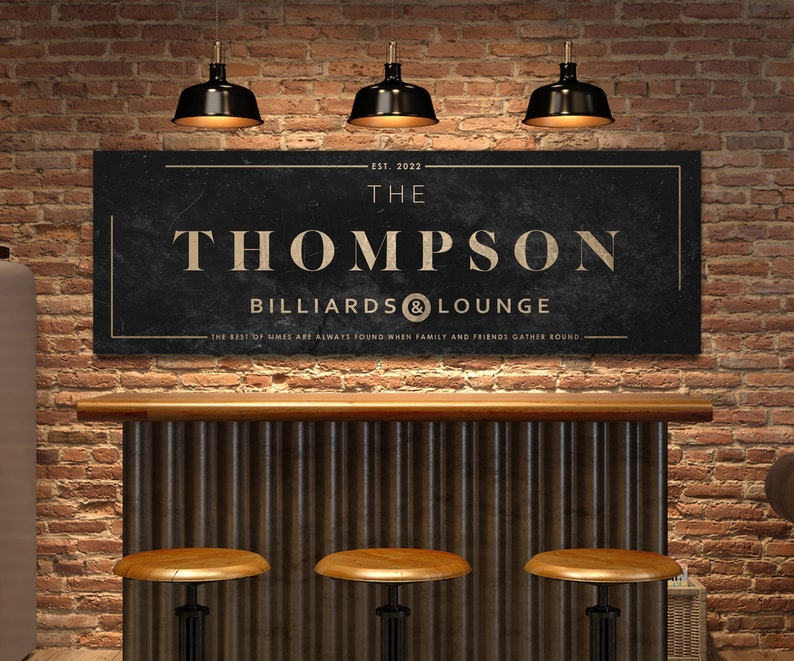 Personalized Billiards Sign Billiards and Lounge Wall Art - Etsy