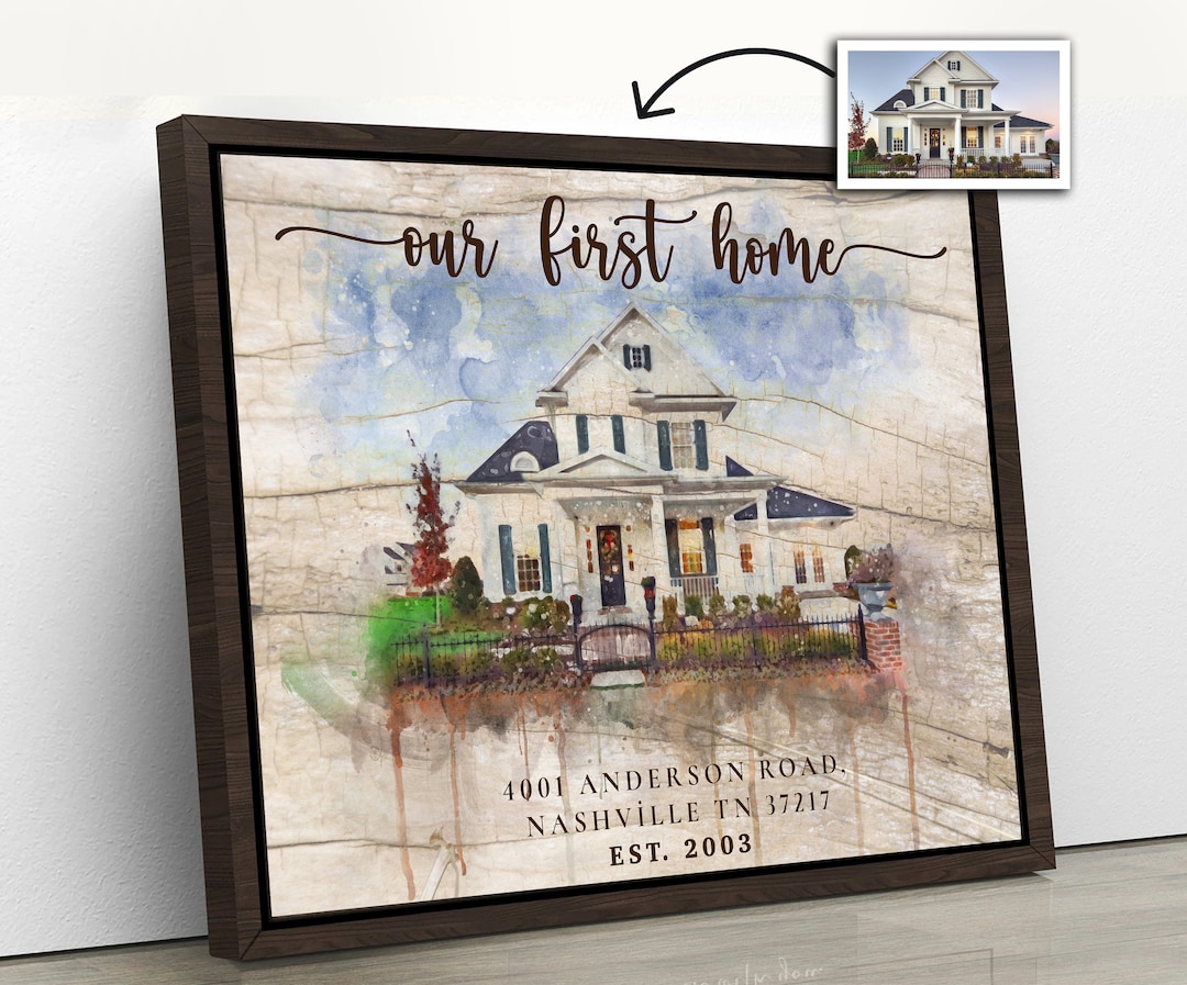 Home Portrait From Photo, Custom First Home Gift, Personalized New ...