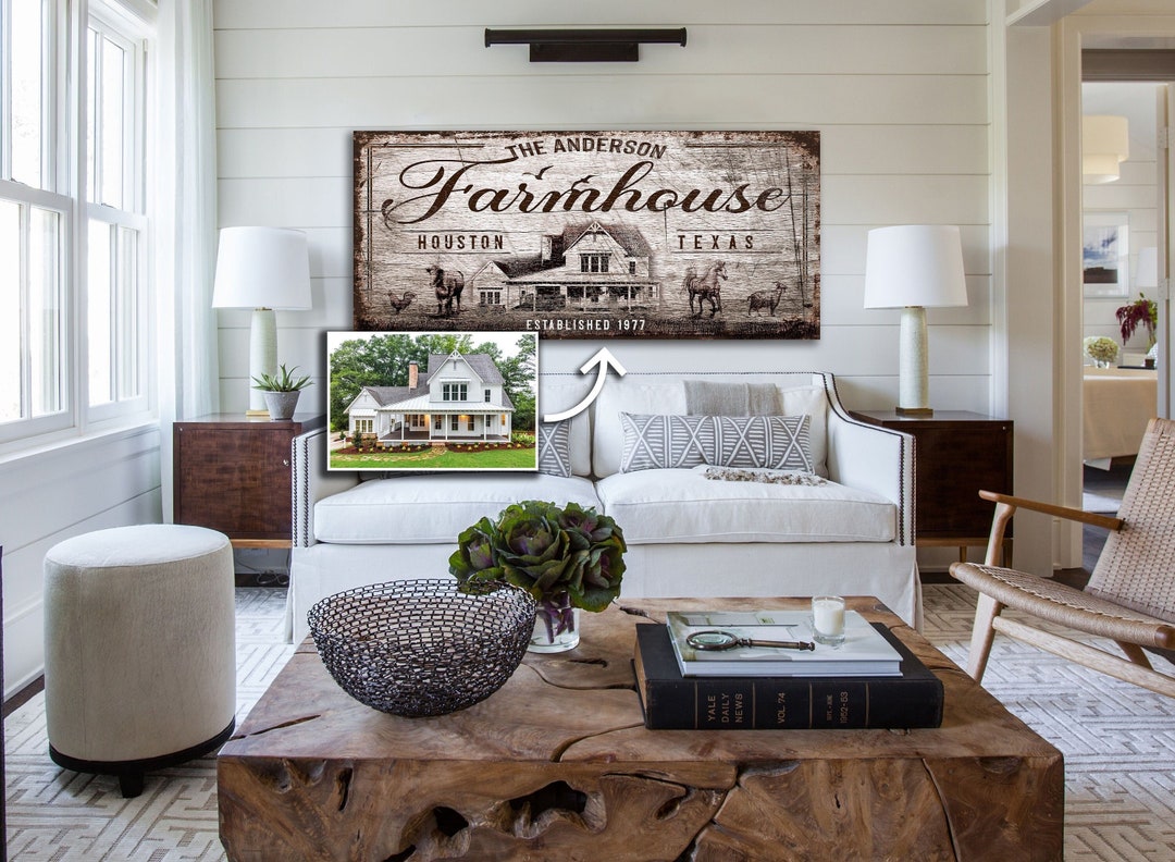 Farmhouse Sign Custom Farmhouse Sign From Photo Personalized - Etsy