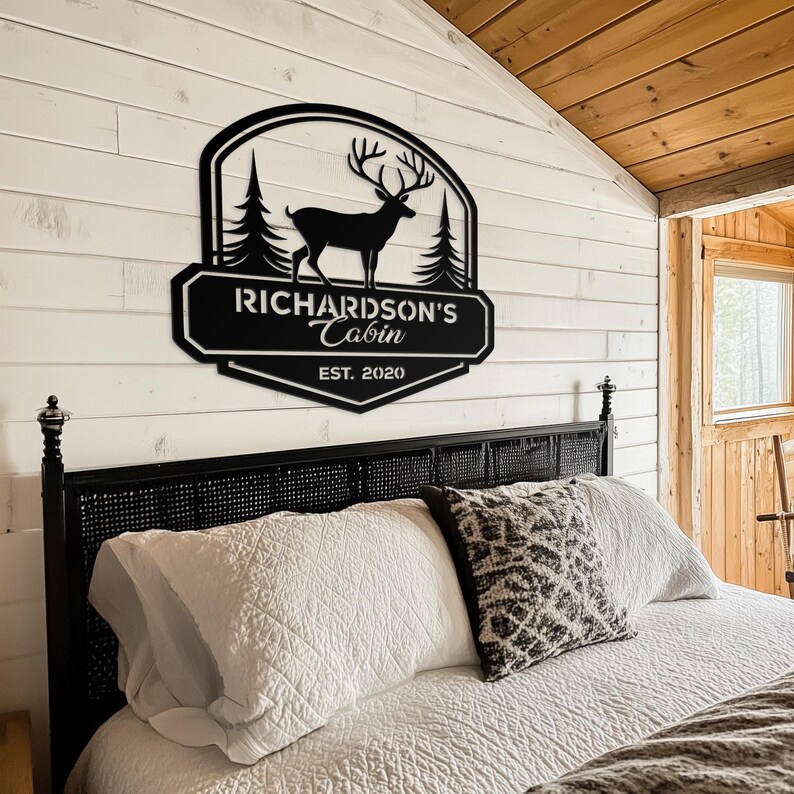 Metal Cabin Sign Personalized, Outdoor Cabin Sign, Custom Cabin House ...