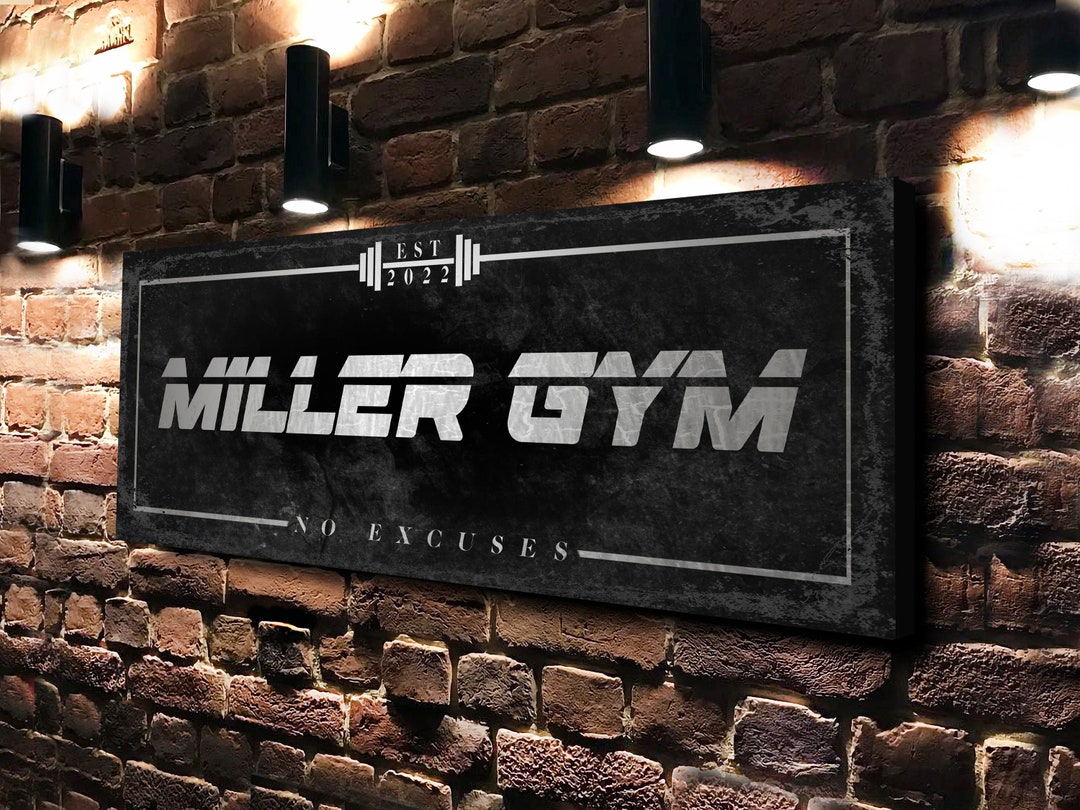 Home Gym Sign, Personalized Gym Sign, No Excuses, Custom Gym Wall Art ...
