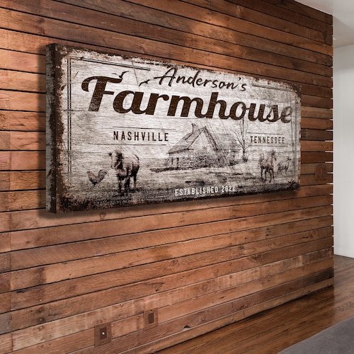 Rustic Farmhouse Sign Huge Farm Sign Custom Family Name - Etsy