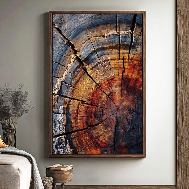 Blue Wood Tree Ring - Etsy