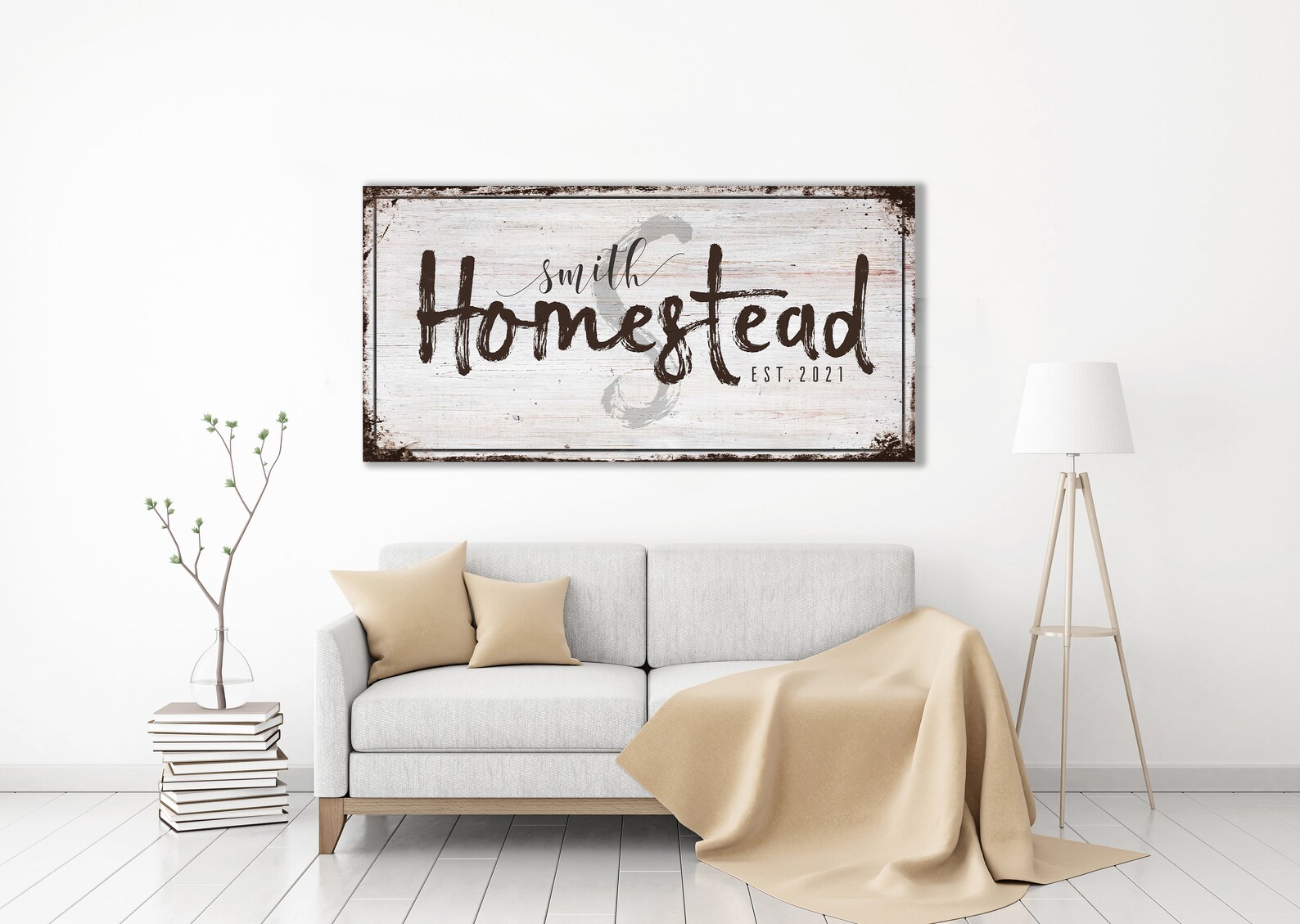 Custom Homestead Sign, Modern Farmhouse Wall Art, Rustic Farm Sign ...