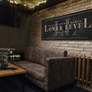 Lower Level Lounge Sign, Custom Lower Level Wall Art, Personalized ...