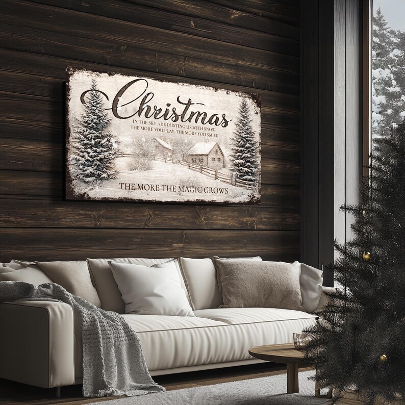 Christmas Farmhouse Sign, Holiday Wall Decor, Rustic Christmas Sign ...