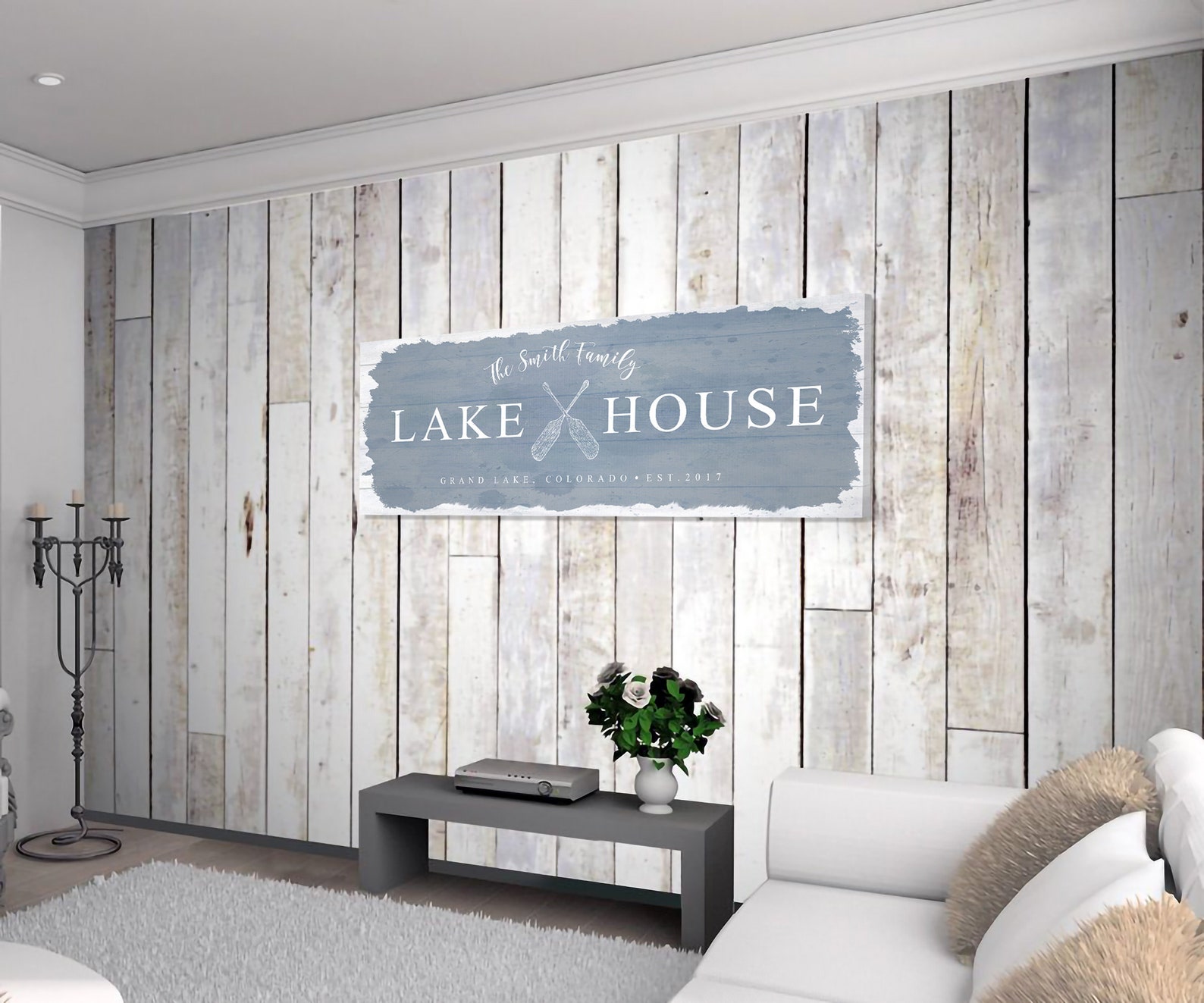 Custom Lake House Sign, Watercolor Lake House Sign, Personalized Lake ...