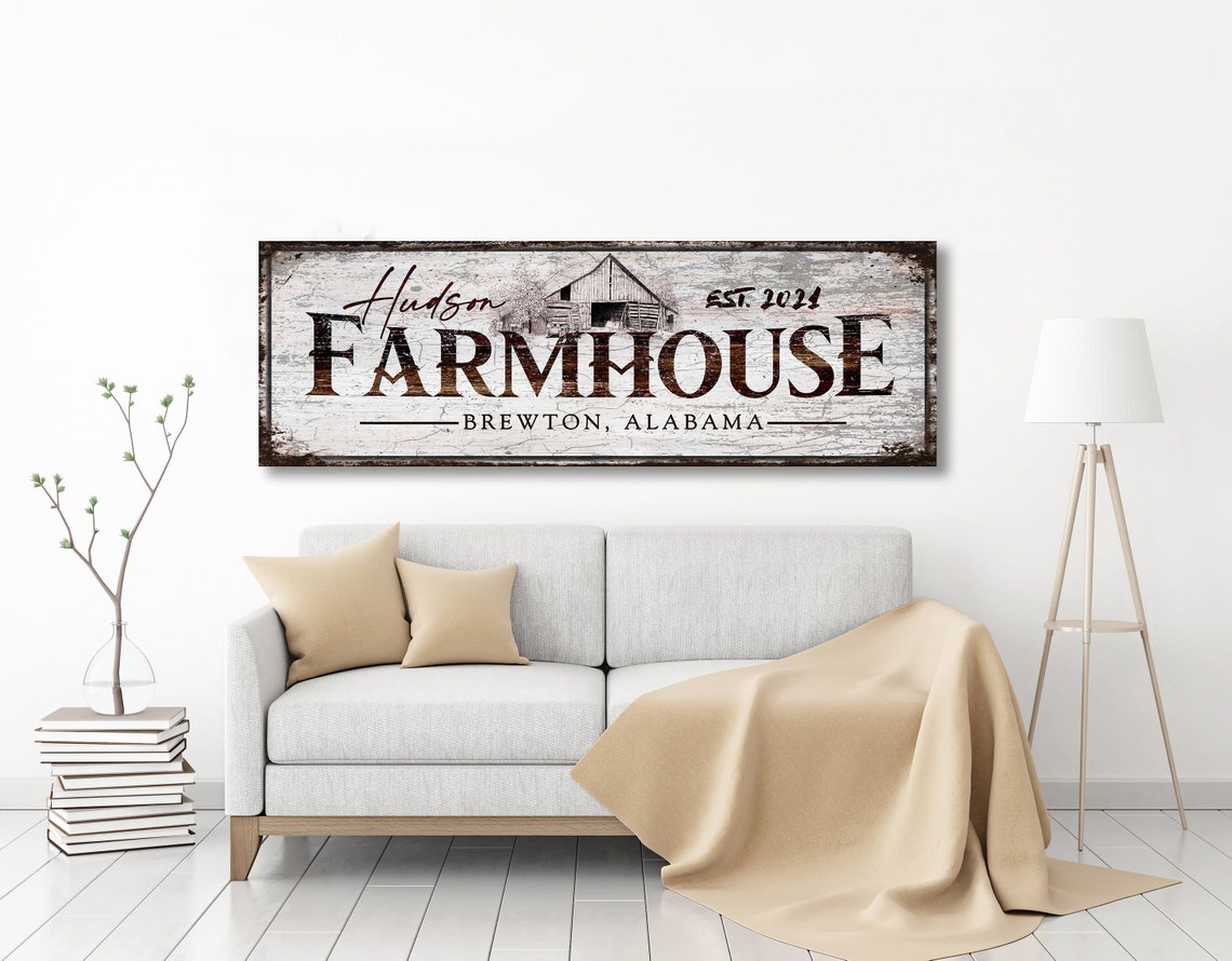 Rustic Farmhouse Sign Huge Farm Sign Custom Family Name - Etsy